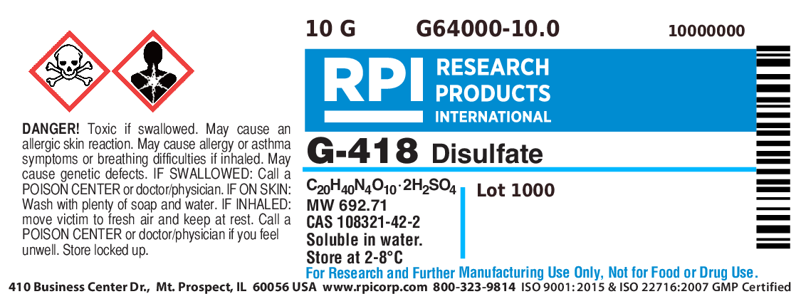 G64000-10.0 - G-418 Disulfate, 10 Grams