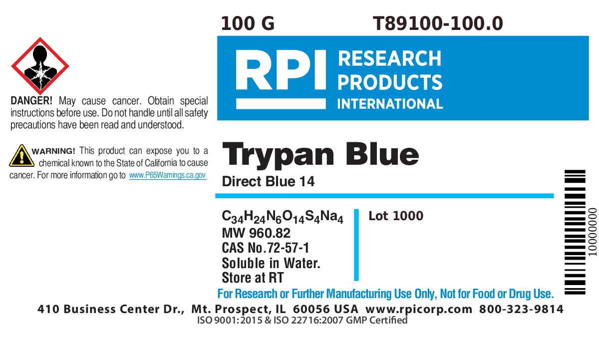 T89100-100.0 - Trypan Blue, 100 Grams