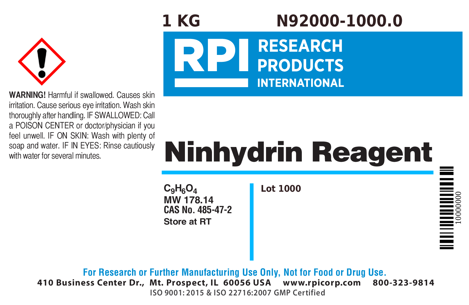 N92000-1000.0 - Ninhydrin Reagent, 1 Kilogram