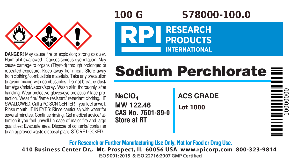 S78000-100.0 - Sodium Perchlorate, ACS Grade, 100 Grams
