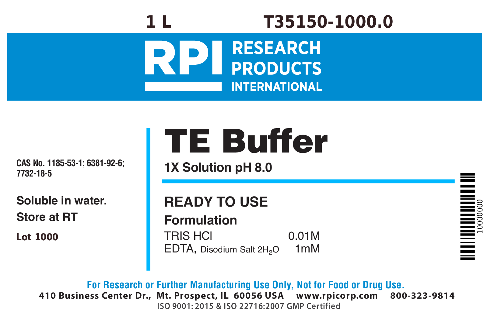 T35150-1000.0 - TE Buffer, 1X, 1 L
