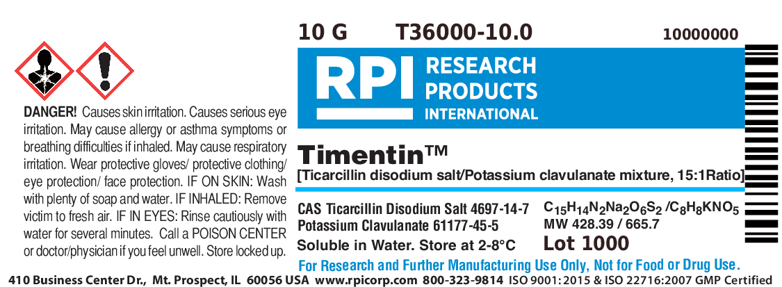 T36000-10.0 - Timentin [Ticarcillin Disodium Salt/Potassium Clavulanate ...