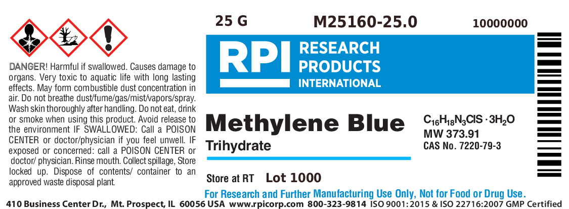 M25160-25.0 - Methylene Blue Trihydrate, 25 Grams