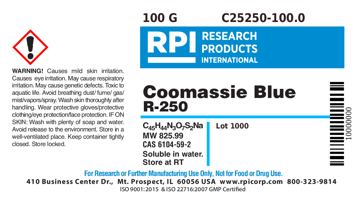 C25250-100.0 - Coomassie Blue R-250, 100 Grams