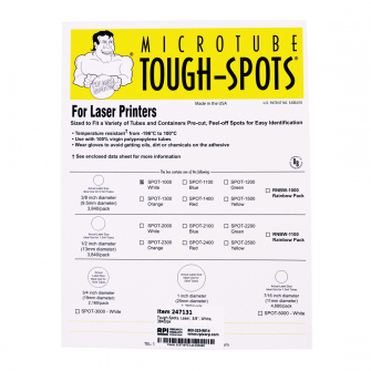 247131 - Tough-Spots for Laser Printers, 3/8 Inch Diameter, White ...