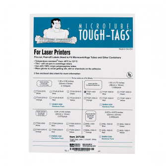 247150 - Tough-Tags Sheets for Laser Printers, General Purpose, 1.50 x ...
